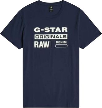 G-Star Homme, Tops, Bleu, Taille: M Graphic 8 T-Shirt