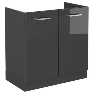 Vicco Sp&uuml;lenunterschrank R-Line, Anthrazit Hochglanz, 80 cm ohne Arbeitsplatte