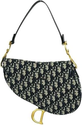 Dior Pre-owned Sacoche Oblique Canvas Leather Shoulder Bag - Femme - Pre-owned - Bleu - Taille: ONE Size