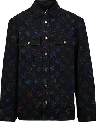 Casablanca Homme, Chemises, Bleu, Taille: M Long Sleeve Denim Shirt