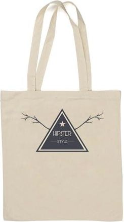 Generic Sac fourre-tout en coton naturel style hipster élégant triangle blanc