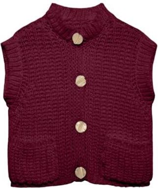 Generic Gilet sans Manche Femme Gilet Femme D&eacute;contract&eacute; Quotidien Ville Tricot Uni Col Rond - avec Poche, Pull Casual pour Usage Quotidien