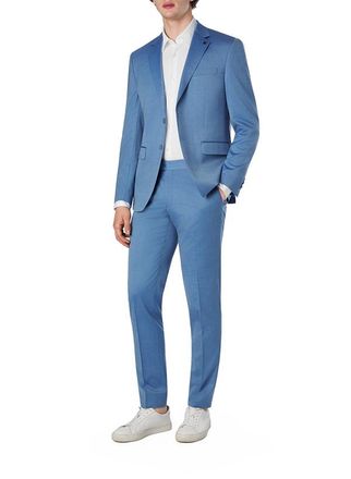 Karl Lagerfeld Herren Anzug blau meliert Slim Fit
