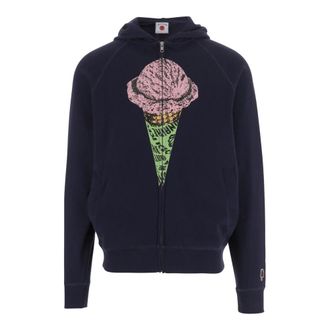 Icecream Cotton Zip Logo Hoodie - - Sweatshirts & Hoodies - Herren - Blau - L