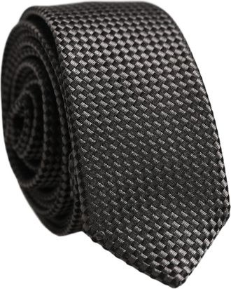 Dolce & Gabbana Textured Silk-Blend Necktie - Gray