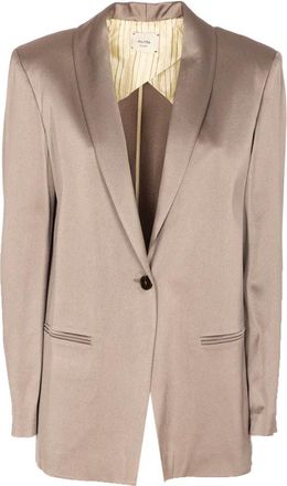 Alysi Femme, Vestes, Beige, Taille: 40 FR Blazer Scivolato Liquid Satin