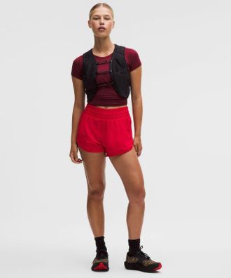 lululemon Track That Shorts mit Liner und hohem Bund f&uuml;r Frauen - 8 cm - Neon - Gr&ouml;&szlig;e 10