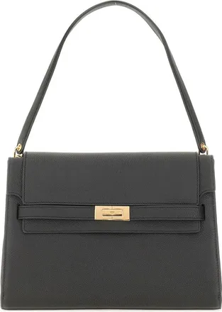 Tory Burch Womens Lee Radziwill Large Bag Black Cow Leather Shoulder
