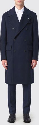 Tagliatore Manteau long crois&eacute; en pure laine vierge avec col classique