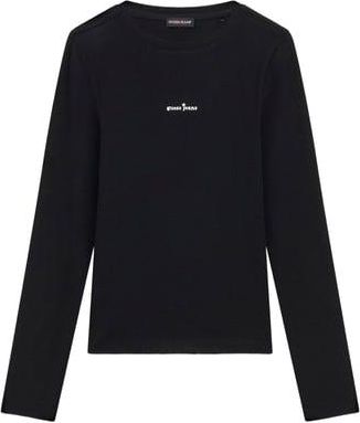 Guess Tee-shirt col rond en coton m&eacute;lang&eacute;