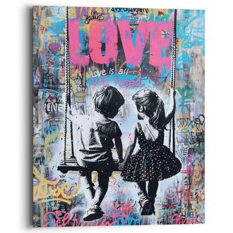 Reinders Wandbild, Swinging Kids, Kinderzimmer, Bilder, Wanddeko, Room Decor, MDF, Mehrfarbig, 50 x 40cm