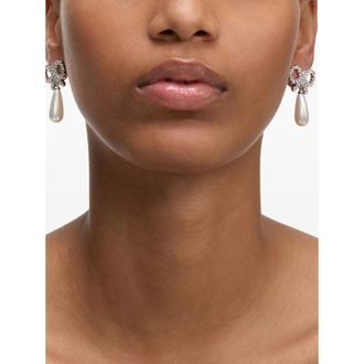 Self Portrait Pearl Earrings - Silver