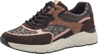 Tamaris Damen Sneaker bequem; Mocca Combined, EU 38