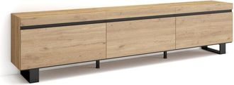 Skraut Home Skraut Home - Meuble tv, Banc T&eacute;l&eacute;, Grand espace de Rangement, 240x57x35 cm, Design industriel, Style moderne, Ch&ecirc;ne
