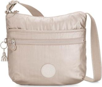 Kipling ARTO Sac à bandoulière de taille moyenne, Metallic Glow (Argent)