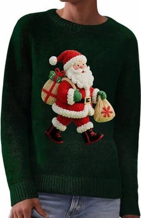 Generic Pull Noel Femme Tricot&eacute;- Pull Hiver P&egrave;Re No&euml;L Col Rond Manches Longues Sweater Chic Et &eacute;L&eacute;Gante Chaud Automne Et Hiver Pullover Casual Doux Confortabl