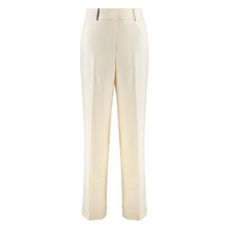 PESERICO Hochkrempelbare Kn&ouml;chelhose mit Taschen - - Trousers - Damen - Beige - L
