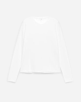 Arket Schmales Langarmshirt -Wei&szlig;