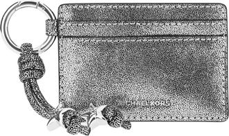 Michael Kors Jet Set Metallic Leather Card Case With Charms - - Accessories - Damen - Grau - ONE SIZE
