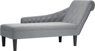 vidaXL Chaiselongue mit Kissen und Rechter Armlehne Hellgrau Stoff - Vidaxl