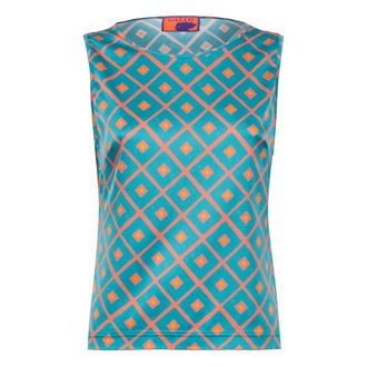 Gallo Gallo, Femme, Tops, Multicolore, Taille: 42/44 FR Top sans manches à motif losanges