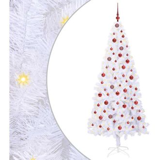 vidaXL K&uuml;nstlicher Weihnachtsbaum Wei&szlig; 210 cm PVC und Stahl vidaXL