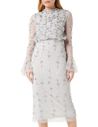 Frock and Frill Damen Frock und Rüschen verziert Kleid für besondere Anlässe, grau, 36