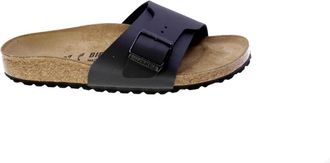 Birkenstock Femme, Chaussures, Noir, Taille: 38 EU Sandales en cuir noir Semelle anatomique