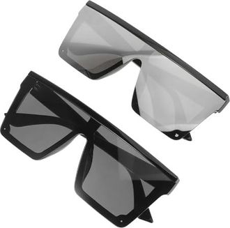 Beaupretty 2pi&egrave;ces Lunettes De Soleil Noires Teint&eacute;es Unisexes Pour Hommes Et Femmes Style R&eacute;tro Vintage Pour Soir&eacute;es Plage Et F&ecirc;tes