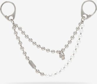 Alexander McQueen Pearl & Skull Doppelketten-Anh&auml;nger - Item 861511J16SP1496