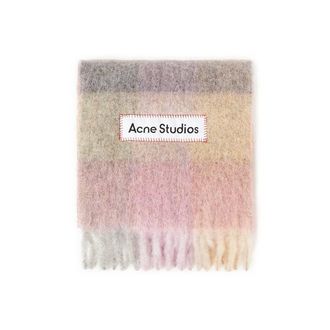 Acne Studios Echarpe &agrave; carreaux en laine m&eacute;lang&eacute;e