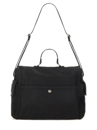 A.P.C. Mens Shoulder Bag With Logo Black Cotton