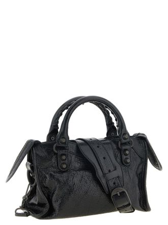 Balenciaga Le City Lambskin Leather Top Handle Bag - Black