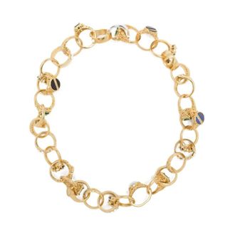 Medea Medea, Femme, Accessoires, Jaune, Taille: ONE Size Bague Chaîne Édouardienne Or Platine