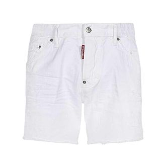 Dsquared2 Denim Shorts mit Blattdruck - - Shorts - Herren - Wei&szlig; - 2XS