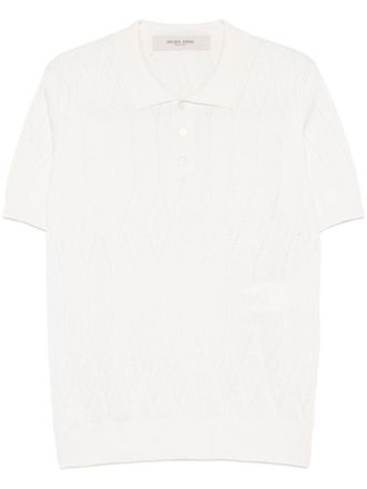 Golden Goose polo à losanges en intarsia - Tons neutres