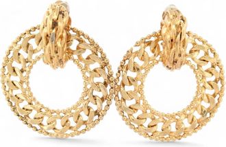 Chanel Ohrringe - VINTAGE CHANEL CREOLE-OHRRINGE 1990 KETTENRING GOU - Gr. unisize - in Gold - f&uuml;r Damen