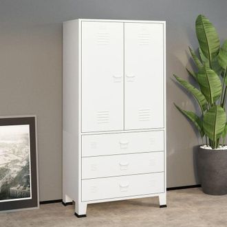 vidaXL Garde-robe Blanc 90x50x180 cm Métal - Vidaxl