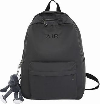 Generic Sac &agrave; dos extensible chat sac &agrave; dos &eacute;tudiant sac &agrave; dos simple grande capacit&eacute; sac &agrave; dos avec pendentif mignon grand sac &agrave; dos &eacute;tudiant, Noir, taille u