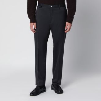 Santaniello Grey tailored trousers in wool blend