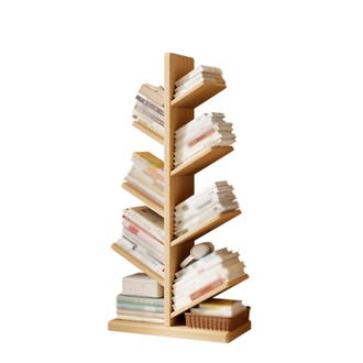 Generic Baumf&ouml;rmiges B&uuml;cherregal, vertikales Standlagerregal, hohes und schmales Eckb&uuml;cherregal, geeignet for Wohnzimmer und Heimb&uuml;ros(Color 1,8-Tier)