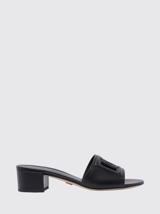 Dolce & Gabbana Mules en cuir de veau avec monogramme DG d&eacute;coup&eacute;