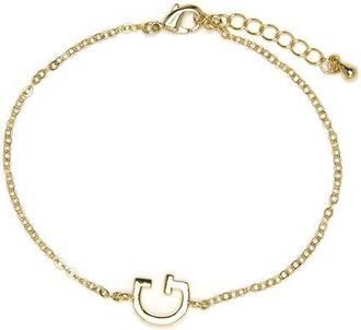 Luxenter Bracelet Alphabet finition or 18 carats - Lettre G, taille unique, Métal, Sans pierre précieuse