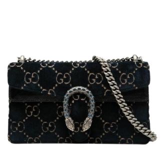 Gucci Pre-owned Velvet Chain Crossbody Bag - - Pre-owned - Damen - Blau - ONE SIZE
