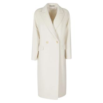 Tagliatore Linden Zweireihiger Langer Mantel - - Coats - Damen - Wei&szlig; - 2XS