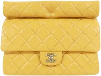 Chanel Sac bandouli&egrave;re en cuir de veau Pre-owned - Femme - Pre-owned - Jaune - Taille: ONE Size