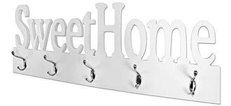 Haku M&ouml;bel Wandgarderobe chrom, wei&szlig;, MDF - Ma&szlig;e: B 74 cm x H 28 cm x T 7 cm, Style: Modern