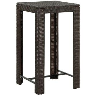 vidaXL Vidaxl - Table de bar de jardin Marron 60,5x60,5x110,5 cm R&eacute;sine tress&eacute;e