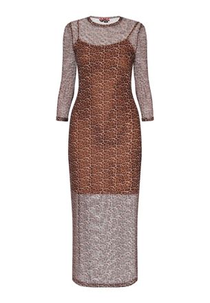 Mymo Kleid Frauen braun schwarz