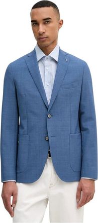 Michael Kors Blazer en laine m&eacute;lang&eacute;e - Homme - Vestes - Bleu - Taille: 2XL